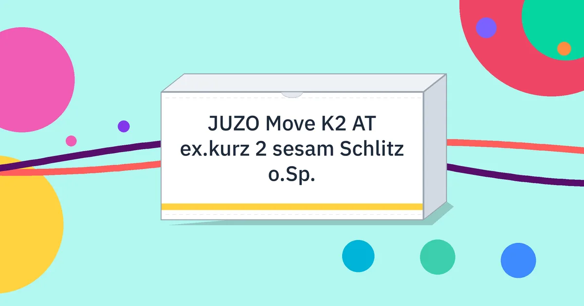 Symbolbild: Packung mit der Aufschrift JUZO Move K2 AT ex.kurz 2 sesam Schlitz o.Sp. (PZN 20673296) – Verfügbarkeit und Bezug in Apotheken in Frankfurt am Main