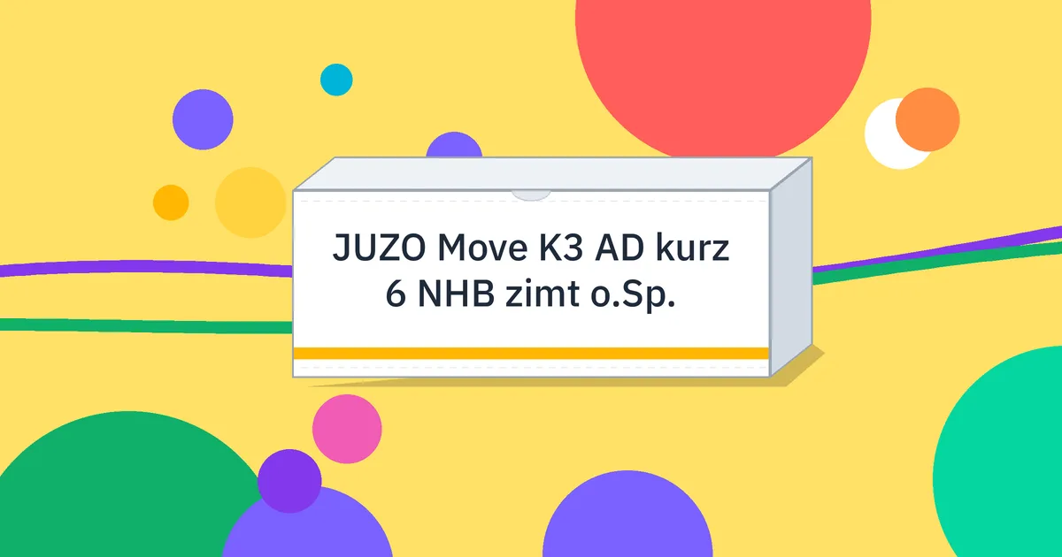 Symbolbild: Packung mit der Aufschrift JUZO Move K3 AD kurz 6 NHB zimt o.Sp. (PZN 18568818) – Verfügbarkeit und Bezug in Apotheken in Frankfurt am Main