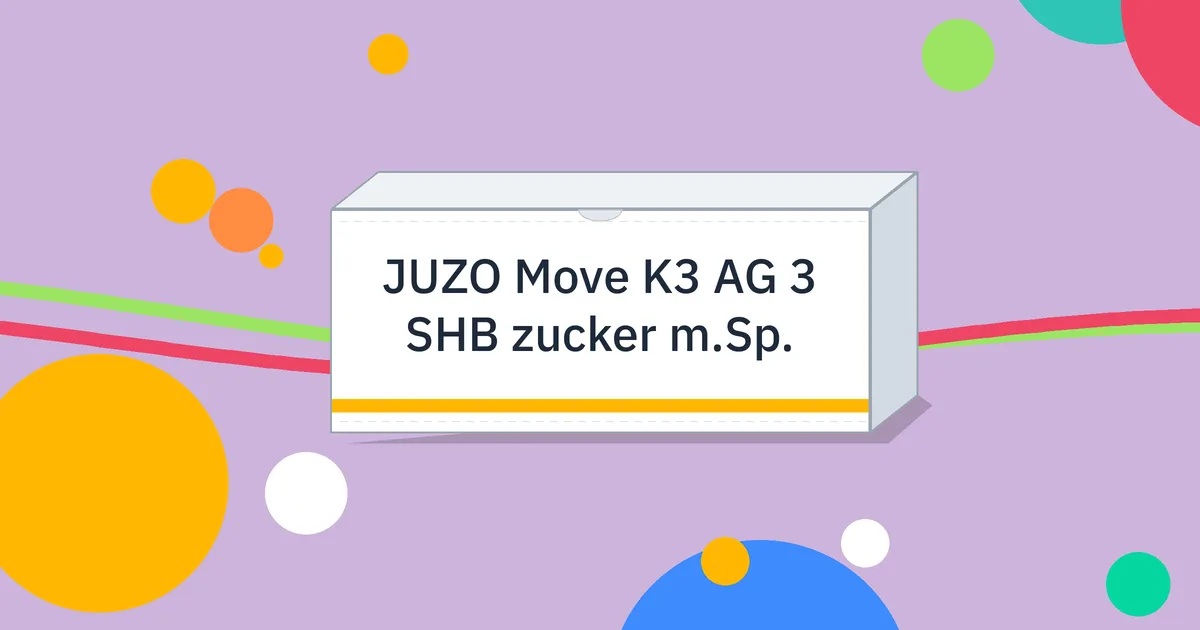 Symbolbild: Packung mit der Aufschrift JUZO Move K3 AG 3 SHB zucker m.Sp. (PZN 18575327) – Verfügbarkeit und Bezug in Apotheken in Frankfurt am Main