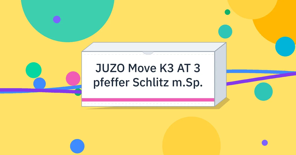 Symbolbild: Packung mit der Aufschrift JUZO Move K3 AT 3 pfeffer Schlitz m.Sp. (PZN 20677791) – Verfügbarkeit und Bezug in Apotheken in Frankfurt am Main