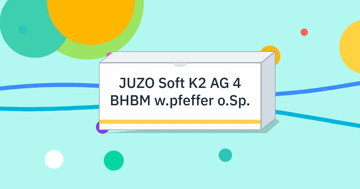 Symbolbild: Packung mit der Aufschrift JUZO Soft K2 AG 4 BHBM w.pfeffer o.Sp. (PZN 14868630) – Verfügbarkeit und Bezug in Apotheken in Frankfurt am Main
