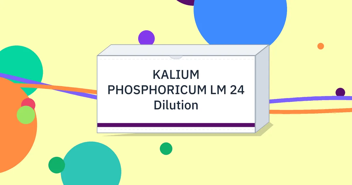 Symbolbild: Packung mit der Aufschrift KALIUM PHOSPHORICUM LM 24 Dilution (PZN 12924695) – Verfügbarkeit und Bezug in Apotheken in Frankfurt am Main
