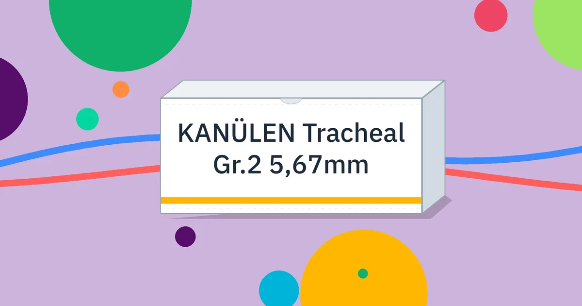 Symbolbild: Packung mit der Aufschrift KANÜLEN Tracheal Gr.2 5,67mm (PZN 02441116) – Verfügbarkeit und Bezug in Apotheken in Frankfurt am Main
