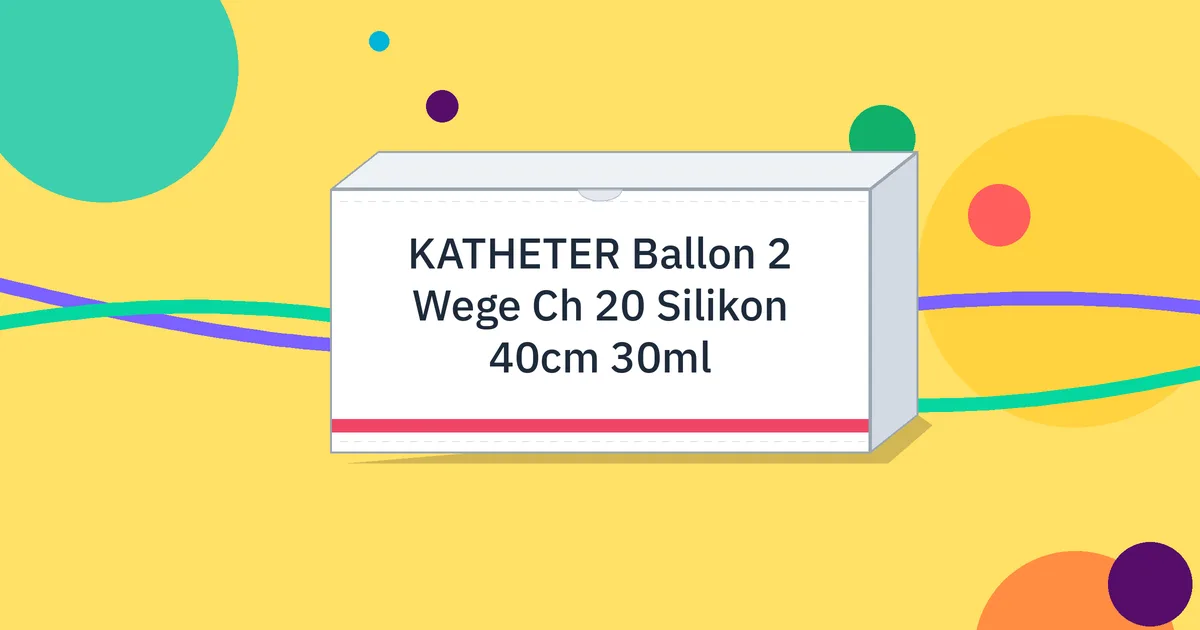 Symbolbild: Packung mit der Aufschrift KATHETER Ballon 2 Wege Ch 20 Silikon 40cm 30ml (PZN 06902330) – Verfügbarkeit und Bezug in Apotheken in Frankfurt am Main