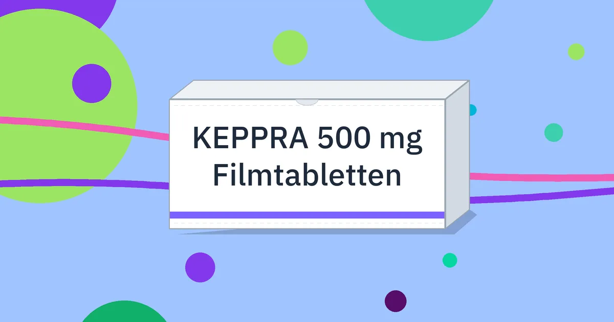 Symbolbild: Packung mit der Aufschrift KEPPRA 500 mg Filmtabletten (PZN 03444795) – Verfügbarkeit und Bezug in Apotheken in Frankfurt am Main