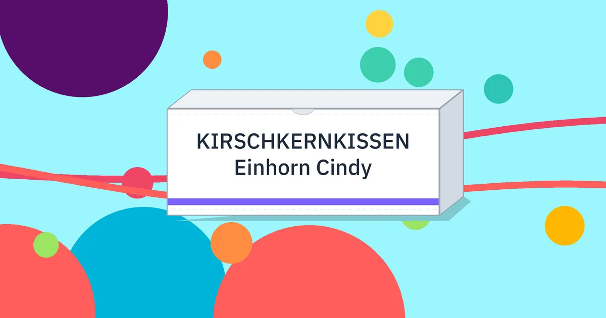 Symbolbild: Packung mit der Aufschrift KIRSCHKERNKISSEN Einhorn Cindy (PZN 19995327) – Verfügbarkeit und Bezug in Apotheken in Frankfurt am Main