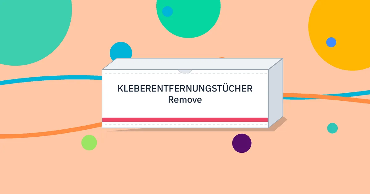 Symbolbild: Packung mit der Aufschrift KLEBERENTFERNUNGSTÜCHER Remove (PZN 09273923) – Verfügbarkeit und Bezug in Apotheken in Frankfurt am Main
