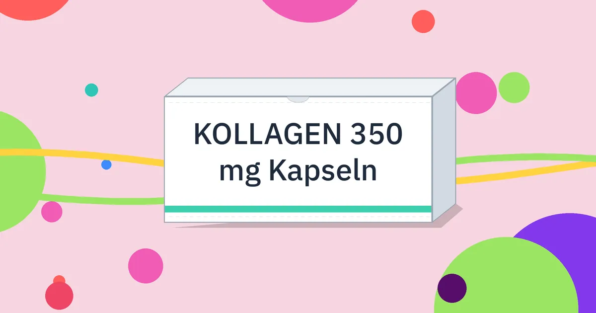 Symbolbild: Packung mit der Aufschrift KOLLAGEN 350 mg Kapseln (PZN 15191141) – Verfügbarkeit und Bezug in Apotheken in Frankfurt am Main