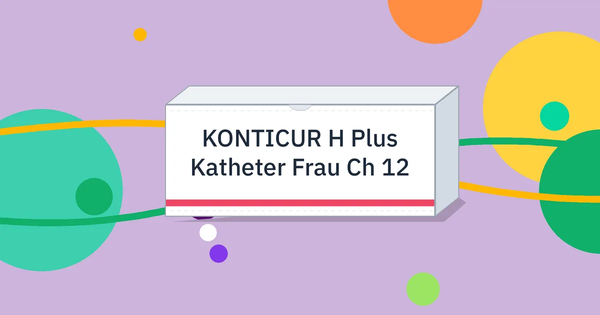 Symbolbild: Packung mit der Aufschrift KONTICUR H Plus Katheter Frau Ch 12 (PZN 10099519) – Verfügbarkeit und Bezug in Apotheken in Frankfurt am Main