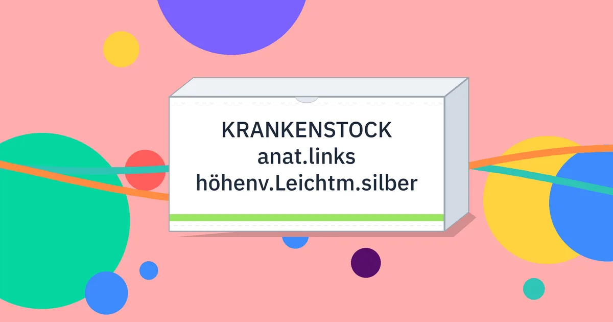 Symbolbild: Packung mit der Aufschrift KRANKENSTOCK anat.links höhenv.Leichtm.silber (PZN 03052411) – Verfügbarkeit und Bezug in Apotheken in Frankfurt am Main
