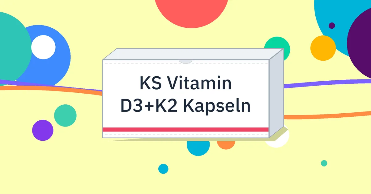 Symbolbild: Packung mit der Aufschrift KS Vitamin D3+K2 Kapseln (PZN 20363124) – Verfügbarkeit und Bezug in Apotheken in Frankfurt am Main