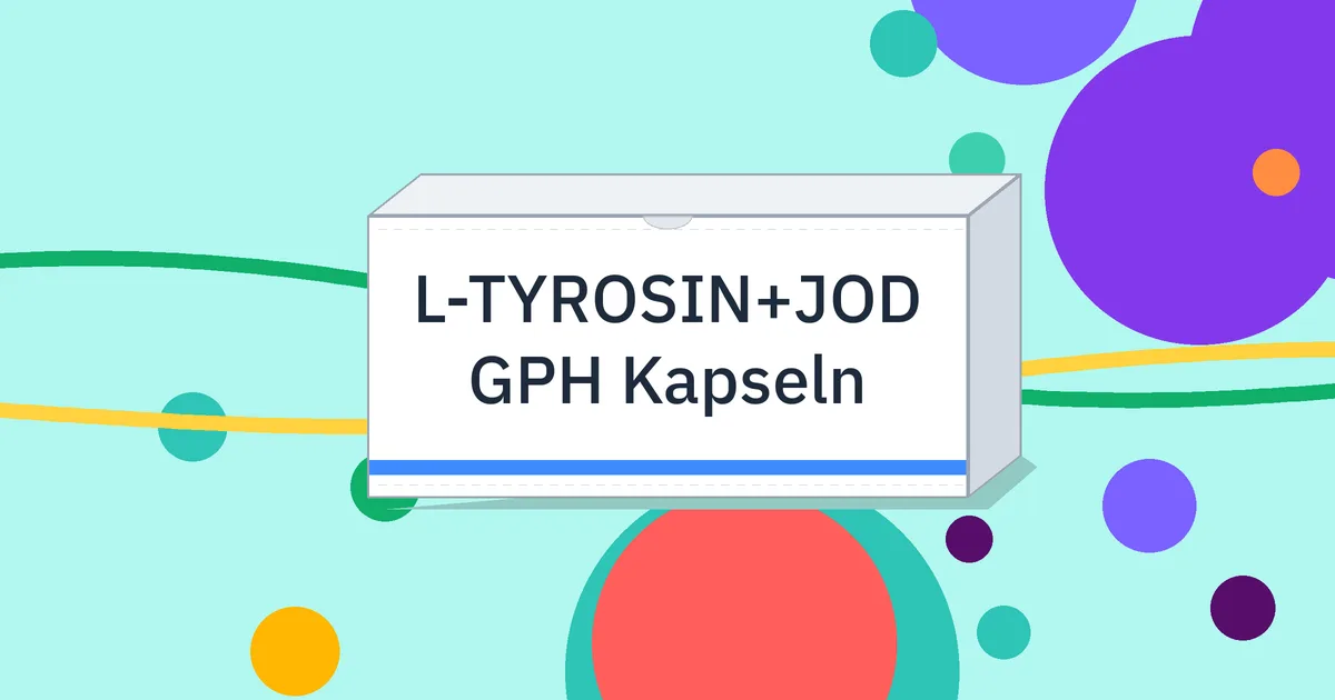 Symbolbild: Packung mit der Aufschrift L-TYROSIN+JOD GPH Kapseln (PZN 07350890) – Verfügbarkeit und Bezug in Apotheken in Frankfurt am Main