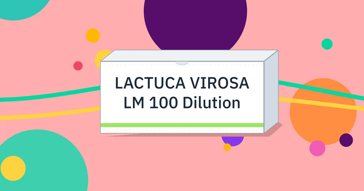 Symbolbild: Packung mit der Aufschrift LACTUCA VIROSA LM 100 Dilution (PZN 13521083) – Verfügbarkeit und Bezug in Apotheken in Frankfurt am Main