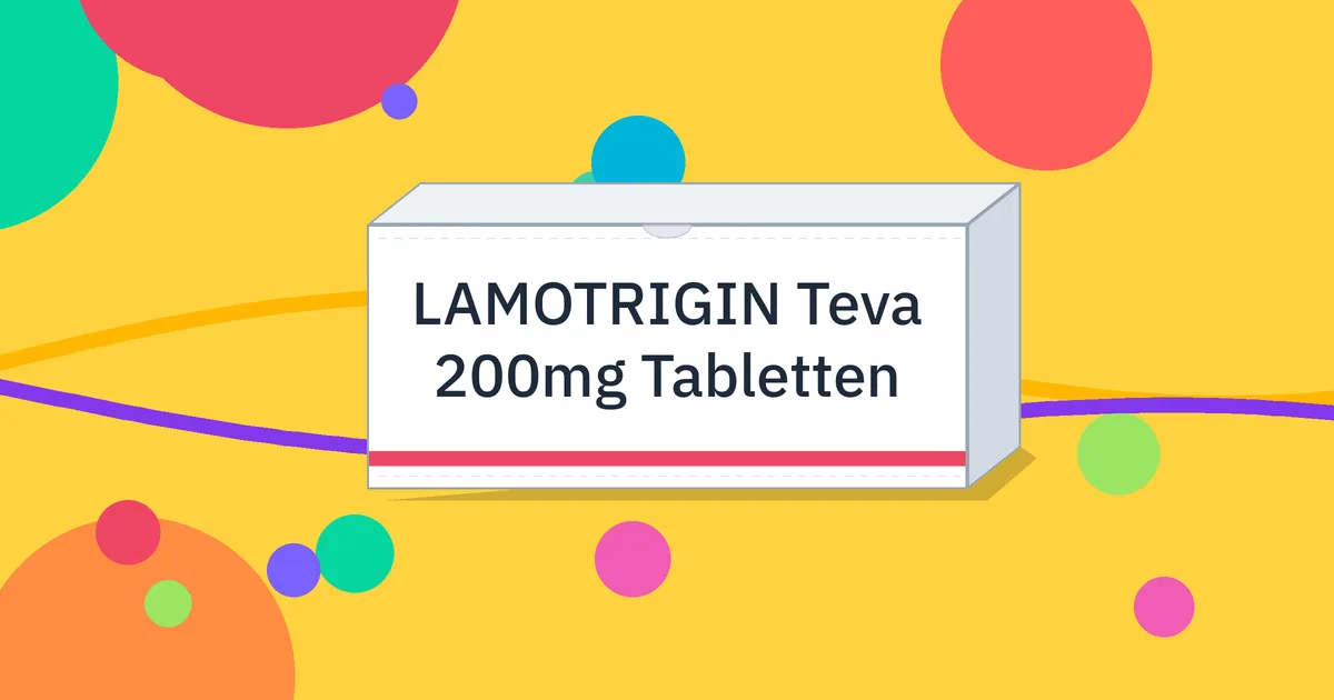 Symbolbild: Packung mit der Aufschrift LAMOTRIGIN Teva 200mg Tabletten (PZN 00081062) – Verfügbarkeit und Bezug in Apotheken in Frankfurt am Main