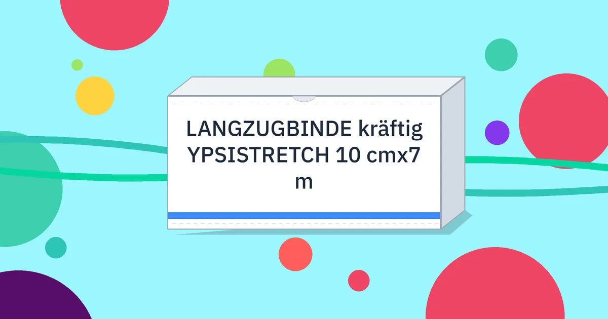 Symbolbild: Packung mit der Aufschrift LANGZUGBINDE kräftig YPSISTRETCH 10 cmx7 m (PZN 06139147) – Verfügbarkeit und Bezug in Apotheken in Frankfurt am Main
