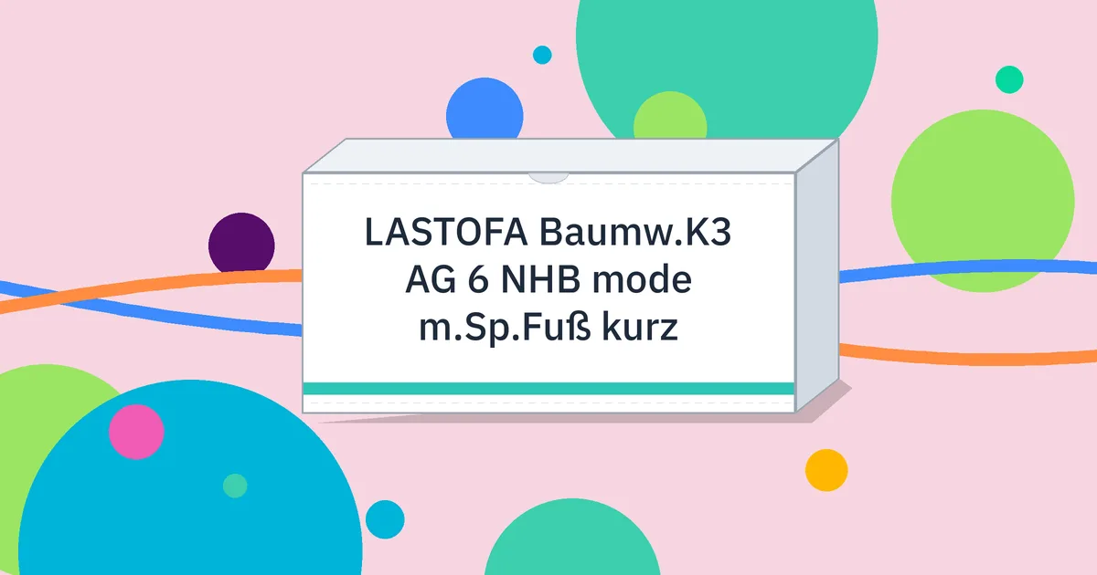 Symbolbild: Packung mit der Aufschrift LASTOFA Baumw.K3 AG 6 NHB mode m.Sp.Fuß kurz (PZN 01954664) – Verfügbarkeit und Bezug in Apotheken in Frankfurt am Main