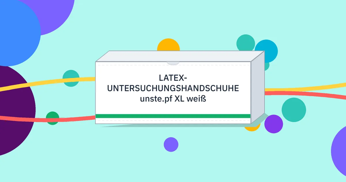 Symbolbild: Packung mit der Aufschrift LATEX-UNTERSUCHUNGSHANDSCHUHE unste.pf XL weiß (PZN 13351296) – Verfügbarkeit und Bezug in Apotheken in Frankfurt am Main
