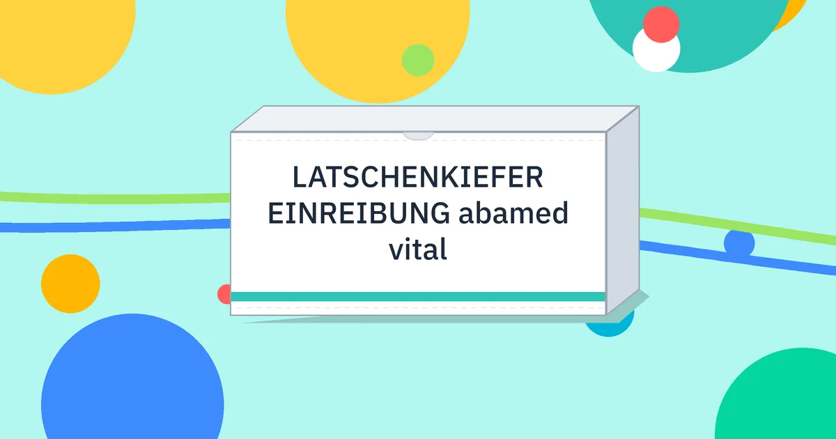 Symbolbild: Packung mit der Aufschrift LATSCHENKIEFER EINREIBUNG abamed vital (PZN 16334743) – Verfügbarkeit und Bezug in Apotheken in Frankfurt am Main