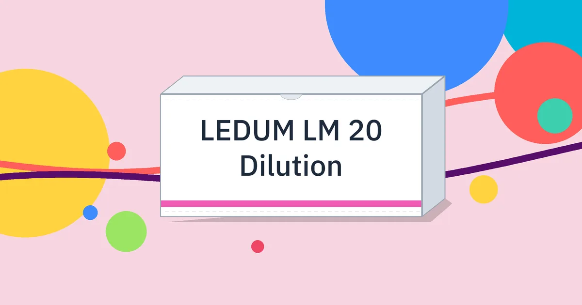 Symbolbild: Packung mit der Aufschrift LEDUM LM 20 Dilution (PZN 12930282) – Verfügbarkeit und Bezug in Apotheken in Frankfurt am Main