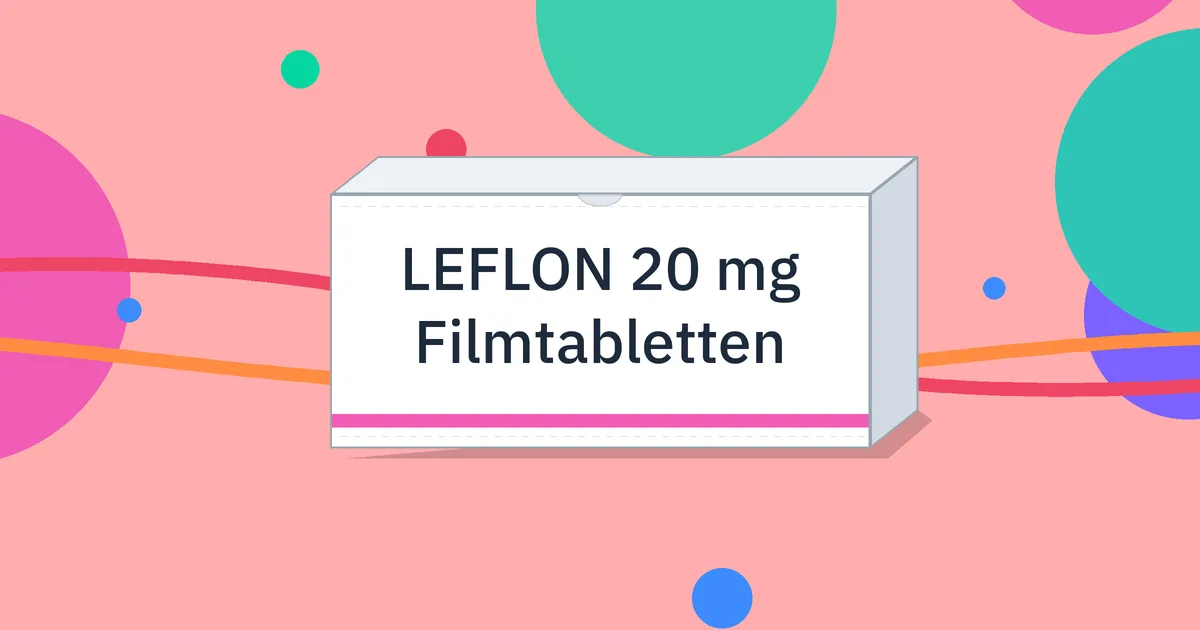 Symbolbild: Packung mit der Aufschrift LEFLON 20 mg Filmtabletten (PZN 14338027) – Verfügbarkeit und Bezug in Apotheken in Frankfurt am Main