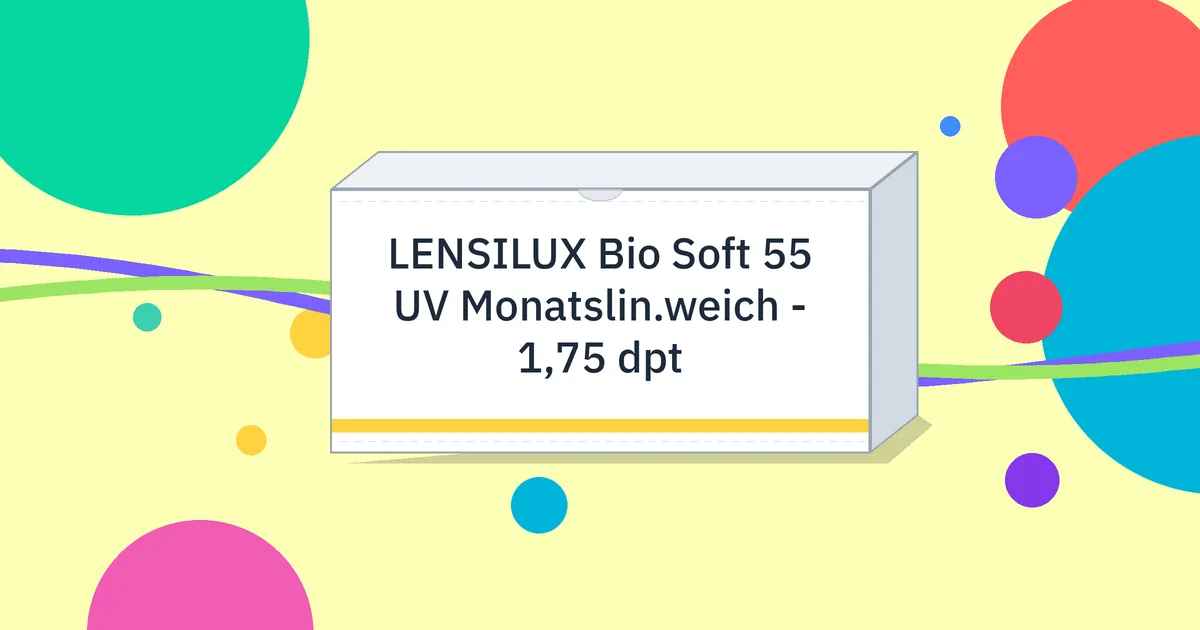 Symbolbild: Packung mit der Aufschrift LENSILUX Bio Soft 55 UV Monatslin.weich -1,75 dpt (PZN 20001645) – Verfügbarkeit und Bezug in Apotheken in Frankfurt am Main