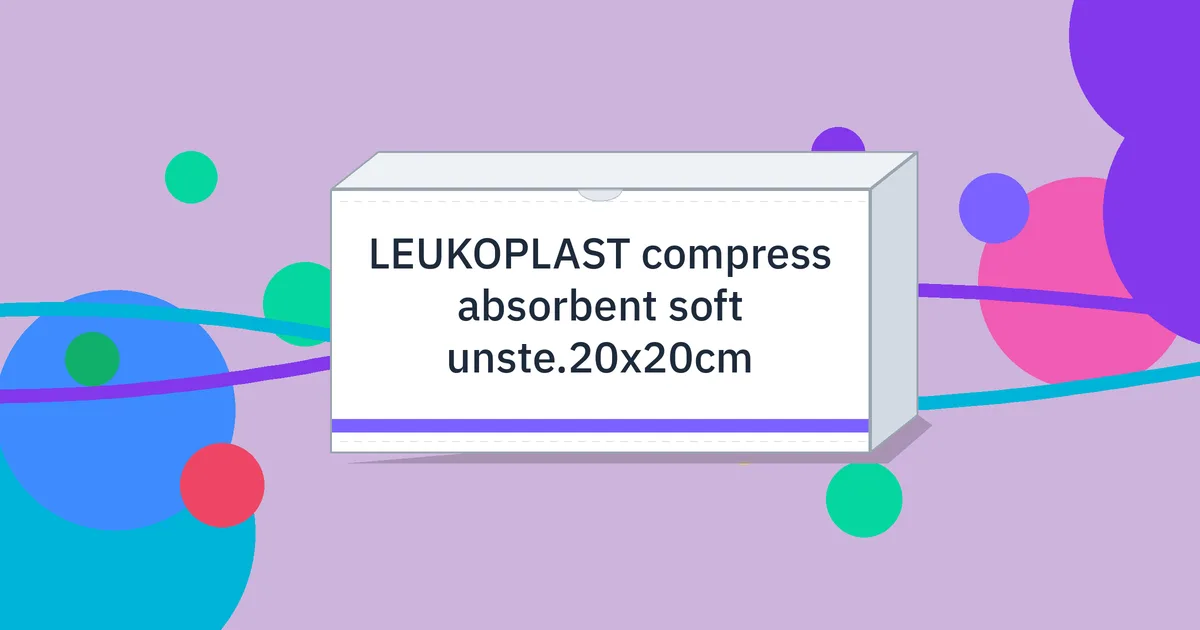 Symbolbild: Packung mit der Aufschrift LEUKOPLAST compress absorbent soft unste.20x20cm (PZN 17206993) – Verfügbarkeit und Bezug in Apotheken in Frankfurt am Main