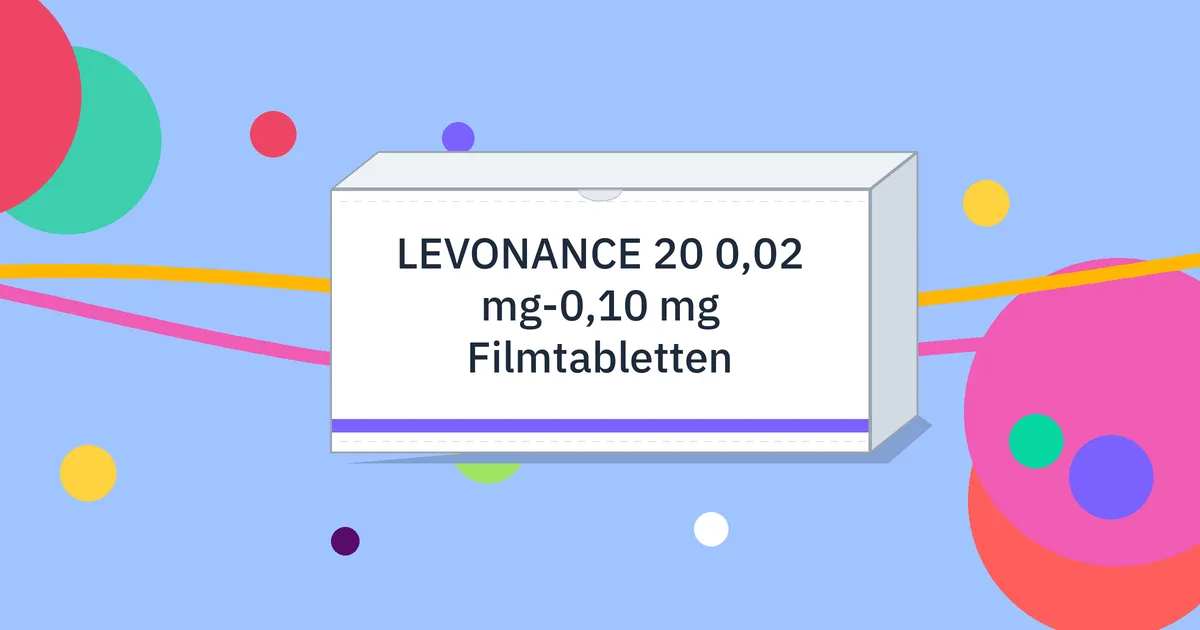 Symbolbild: Packung mit der Aufschrift LEVONANCE 20 0,02 mg-0,10 mg Filmtabletten (PZN 12147576) – Verfügbarkeit und Bezug in Apotheken in Frankfurt am Main