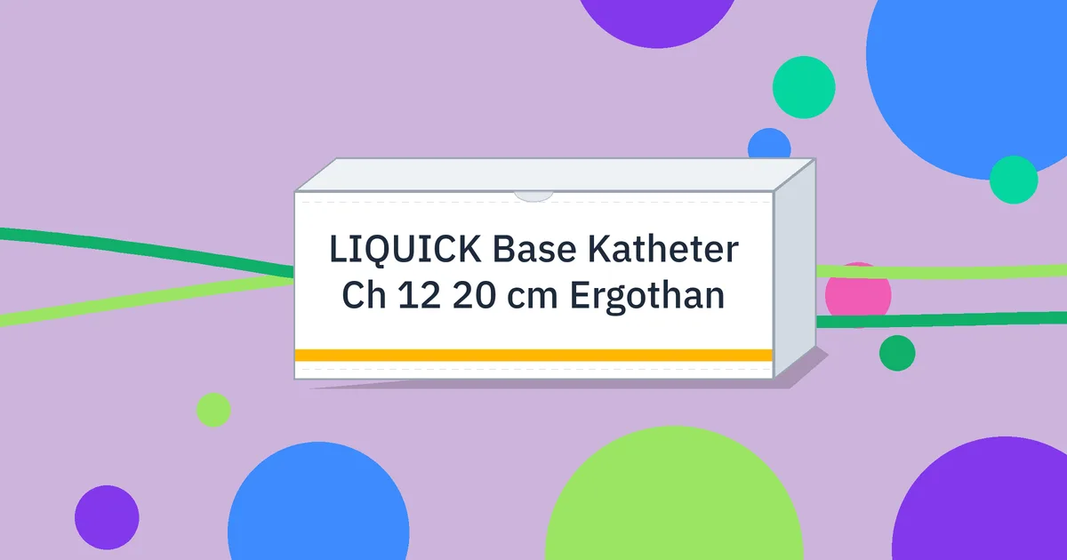 Symbolbild: Packung mit der Aufschrift LIQUICK Base Katheter Ch 12 20 cm Ergothan (PZN 02653404) – Verfügbarkeit und Bezug in Apotheken in Frankfurt am Main