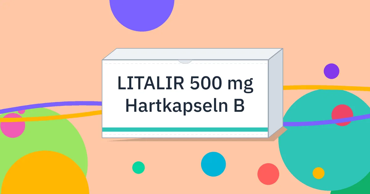 Symbolbild: Packung mit der Aufschrift LITALIR 500 mg Hartkapseln B (PZN 12367102) – Verfügbarkeit und Bezug in Apotheken in Frankfurt am Main