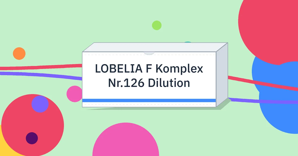 Symbolbild: Packung mit der Aufschrift LOBELIA F Komplex Nr.126 Dilution (PZN 01012991) – Verfügbarkeit und Bezug in Apotheken in Frankfurt am Main