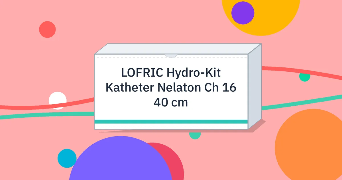 Symbolbild: Packung mit der Aufschrift LOFRIC Hydro-Kit Katheter Nelaton Ch 16 40 cm (PZN 17153771) – Verfügbarkeit und Bezug in Apotheken in Frankfurt am Main