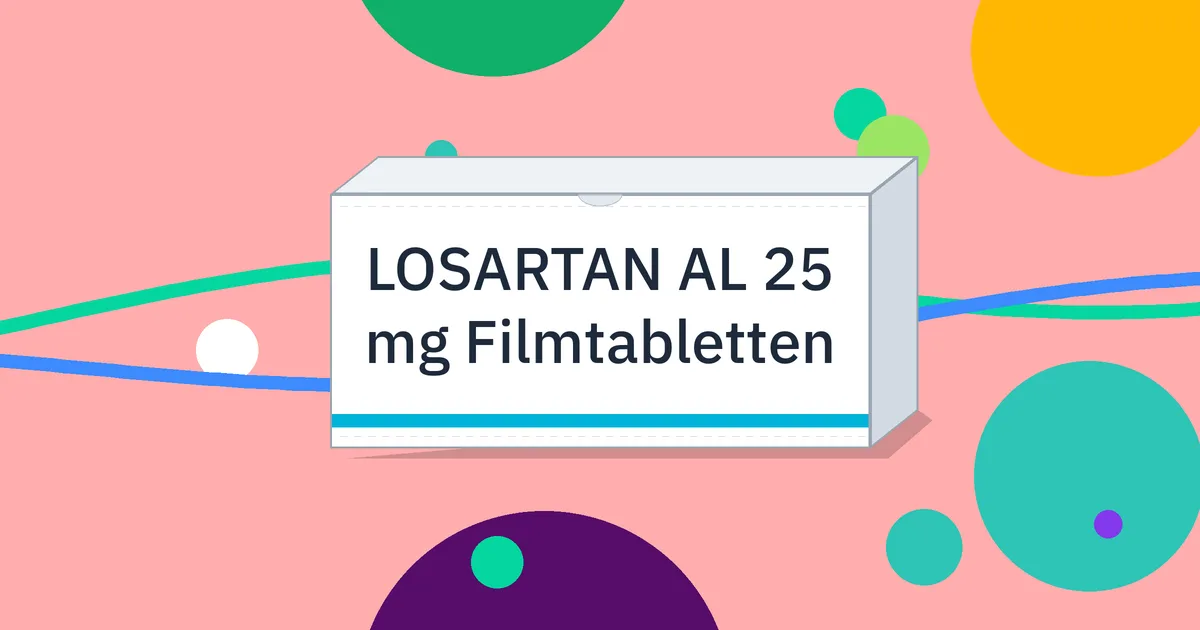 Symbolbild: Packung mit der Aufschrift LOSARTAN AL 25 mg Filmtabletten (PZN 18239724) – Verfügbarkeit und Bezug in Apotheken in Frankfurt am Main