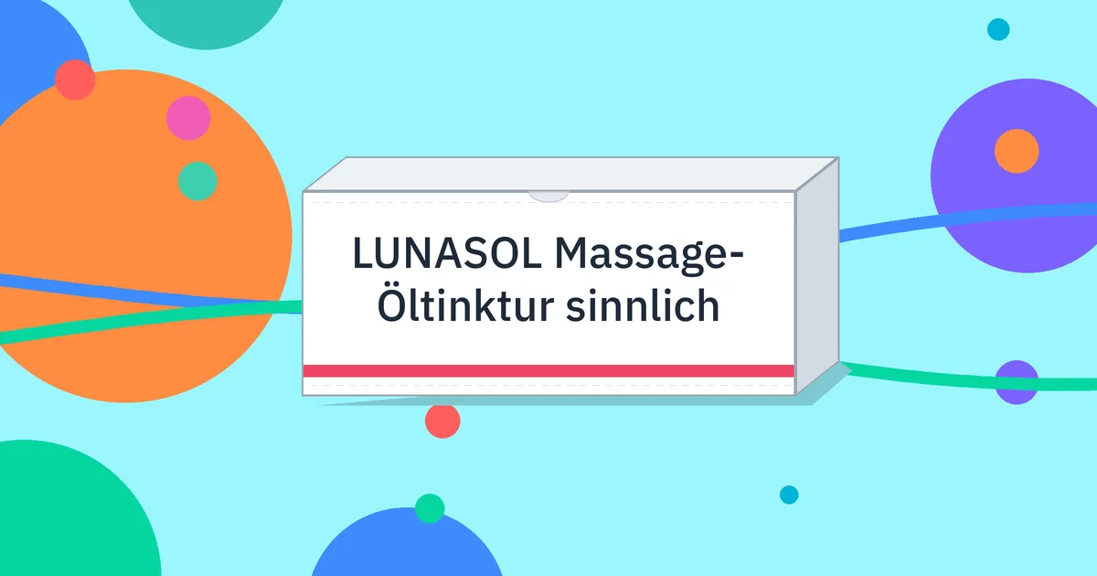 Symbolbild: Packung mit der Aufschrift LUNASOL Massage-Öltinktur sinnlich (PZN 19755965) – Verfügbarkeit und Bezug in Apotheken in Frankfurt am Main