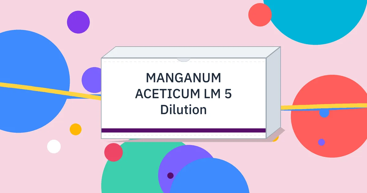 Symbolbild: Packung mit der Aufschrift MANGANUM ACETICUM LM 5 Dilution (PZN 12942279) – Verfügbarkeit und Bezug in Apotheken in Frankfurt am Main