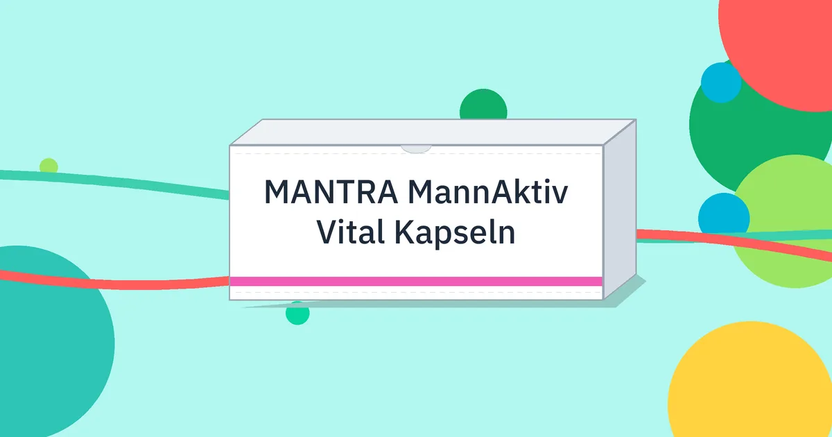 Symbolbild: Packung mit der Aufschrift MANTRA MannAktiv Vital Kapseln (PZN 17438019) – Verfügbarkeit und Bezug in Apotheken in Frankfurt am Main