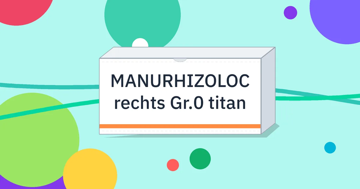 Symbolbild: Packung mit der Aufschrift MANURHIZOLOC rechts Gr.0 titan (PZN 08846966) – Verfügbarkeit und Bezug in Apotheken in Frankfurt am Main