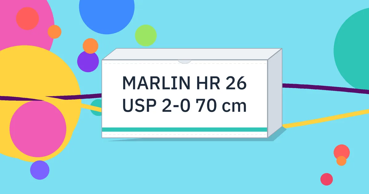 Symbolbild: Packung mit der Aufschrift MARLIN HR 26 USP 2-0 70 cm (PZN 07327655) – Verfügbarkeit und Bezug in Apotheken in Frankfurt am Main