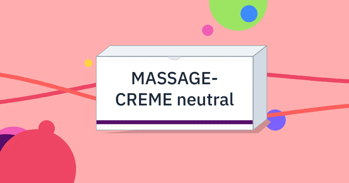 Symbolbild: Packung mit der Aufschrift MASSAGE-CREME neutral (PZN 20520440) – Verfügbarkeit und Bezug in Apotheken in Frankfurt am Main