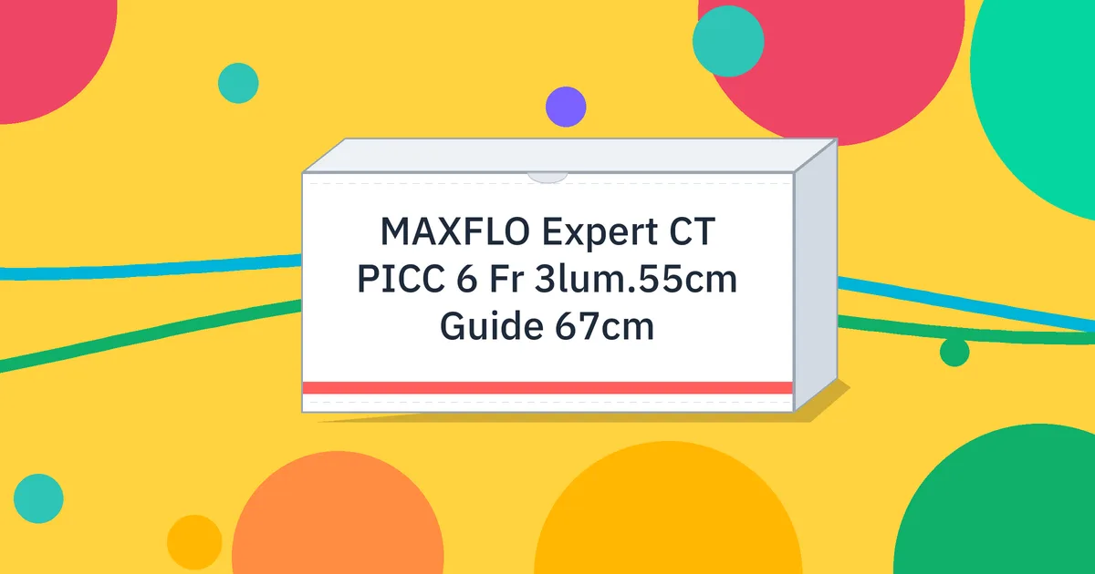 Symbolbild: Packung mit der Aufschrift MAXFLO Expert CT PICC 6 Fr 3lum.55cm Guide 67cm (PZN 15209585) – Verfügbarkeit und Bezug in Apotheken in Frankfurt am Main