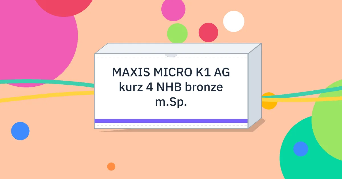 Symbolbild: Packung mit der Aufschrift MAXIS MICRO K1 AG kurz 4 NHB bronze m.Sp. (PZN 17672459) – Verfügbarkeit und Bezug in Apotheken in Frankfurt am Main