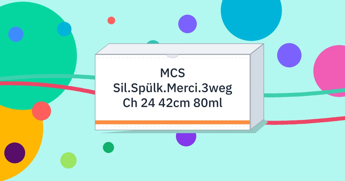 Symbolbild: Packung mit der Aufschrift MCS Sil.Spülk.Merci.3weg Ch 24 42cm 80ml (PZN 04802966) – Verfügbarkeit und Bezug in Apotheken in Frankfurt am Main