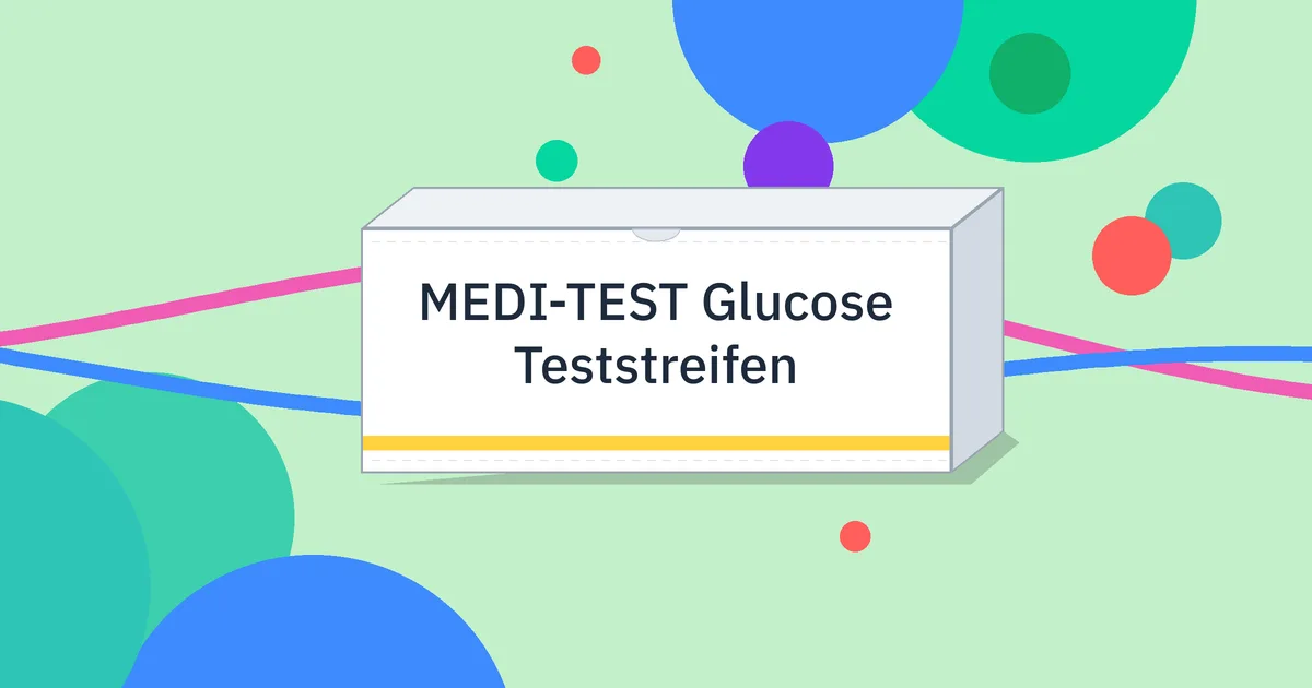 Symbolbild: Packung mit der Aufschrift MEDI-TEST Glucose Teststreifen (PZN 00516318) – Verfügbarkeit und Bezug in Apotheken in Frankfurt am Main