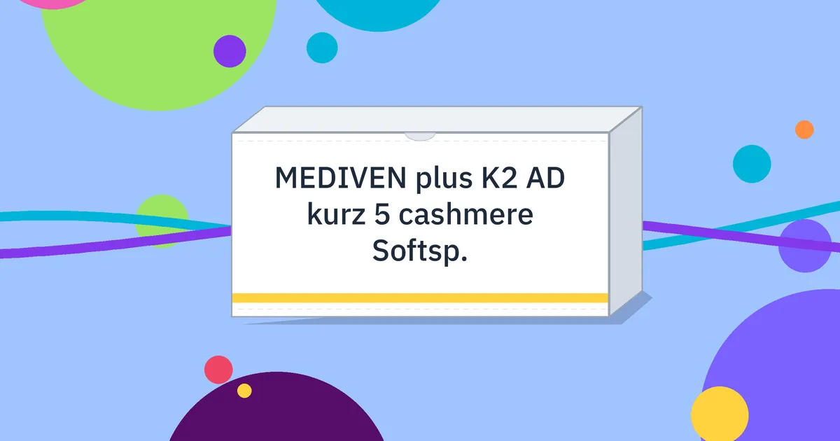 Symbolbild: Packung mit der Aufschrift MEDIVEN plus K2 AD kurz 5 cashmere Softsp. (PZN 15096939) – Verfügbarkeit und Bezug in Apotheken in Frankfurt am Main