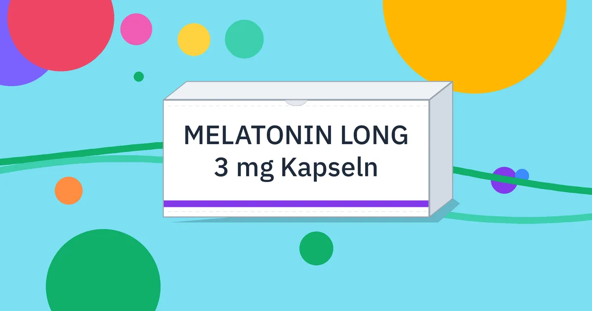 Symbolbild: Packung mit der Aufschrift MELATONIN LONG 3 mg Kapseln (PZN 18002258) – Verfügbarkeit und Bezug in Apotheken in Frankfurt am Main