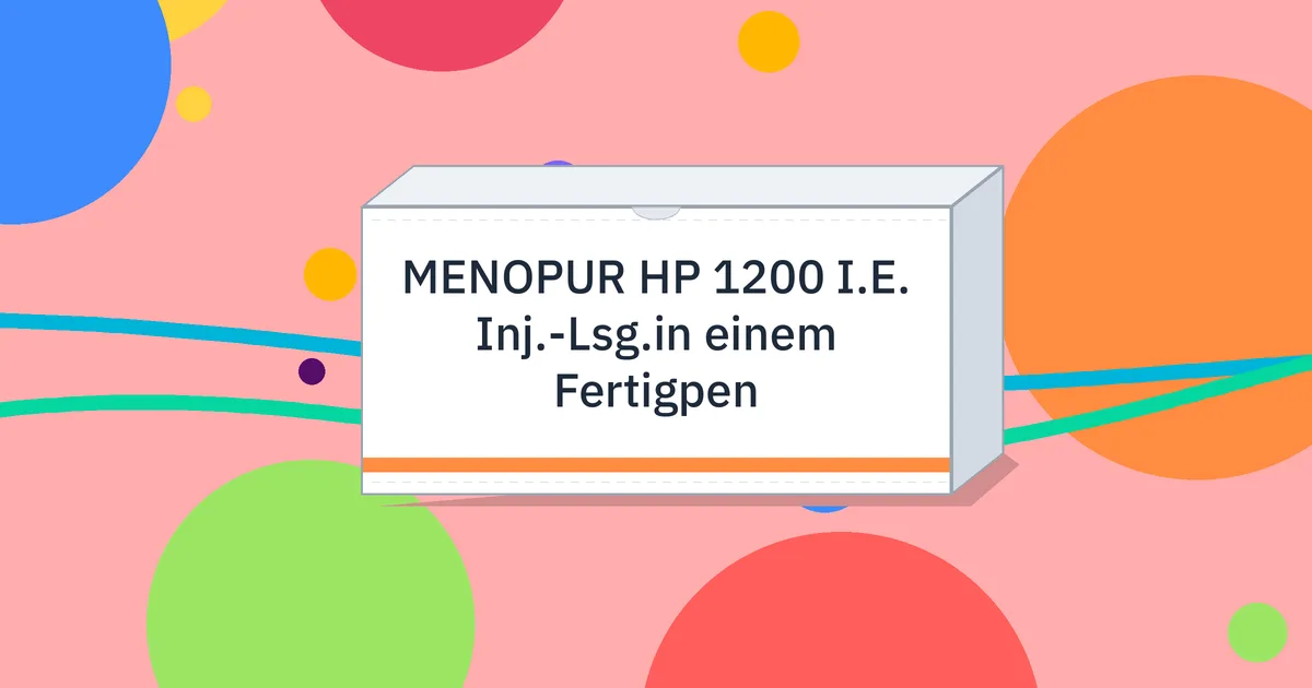 Symbolbild: Packung mit der Aufschrift MENOPUR HP 1200 I.E. Inj.-Lsg.in einem Fertigpen (PZN 19307327) – Verfügbarkeit und Bezug in Apotheken in Frankfurt am Main