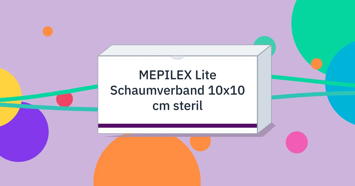 Symbolbild: Packung mit der Aufschrift MEPILEX Lite Schaumverband 10x10 cm steril (PZN 10343770) – Verfügbarkeit und Bezug in Apotheken in Frankfurt am Main