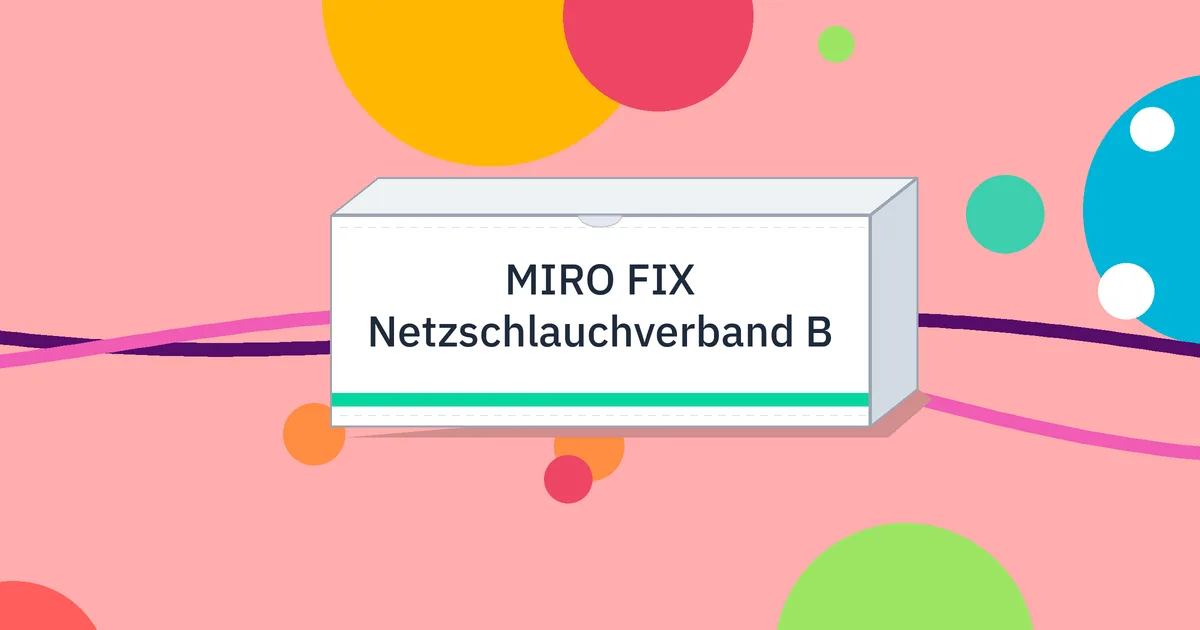 Symbolbild: Packung mit der Aufschrift MIRO FIX Netzschlauchverband B (PZN 06852827) – Verfügbarkeit und Bezug in Apotheken in Frankfurt am Main