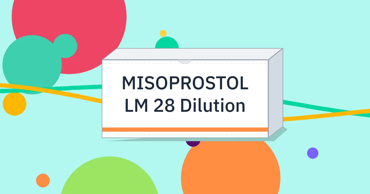 Symbolbild: Packung mit der Aufschrift MISOPROSTOL LM 28 Dilution (PZN 12956850) – Verfügbarkeit und Bezug in Apotheken in Frankfurt am Main