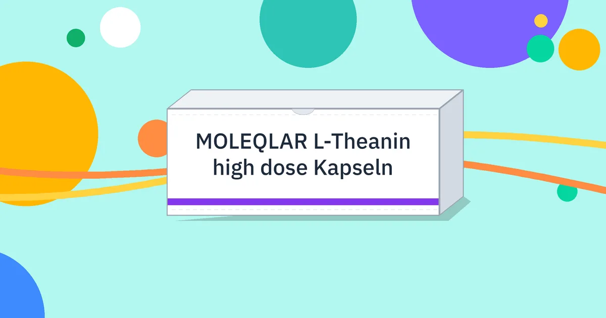 Symbolbild: Packung mit der Aufschrift MOLEQLAR L-Theanin high dose Kapseln (PZN 20584397) – Verfügbarkeit und Bezug in Apotheken in Frankfurt am Main