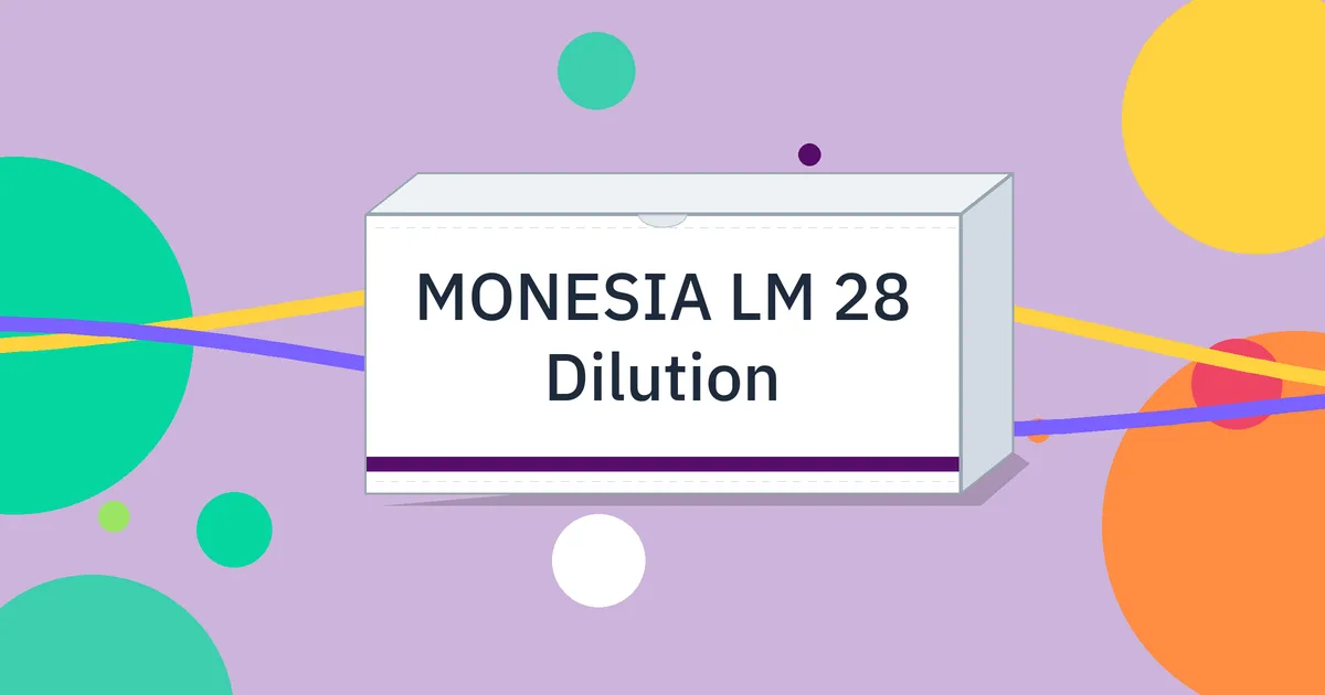 Symbolbild: Packung mit der Aufschrift MONESIA LM 28 Dilution (PZN 13610941) – Verfügbarkeit und Bezug in Apotheken in Frankfurt am Main